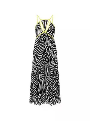 Patrizia Pepe Zebra-print Ruffled-hem Maxi Dress