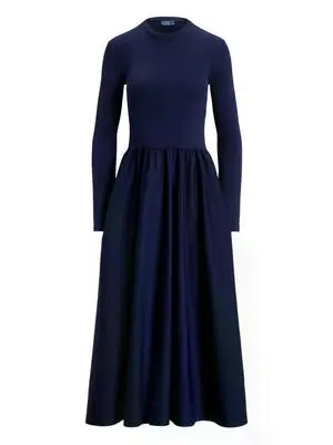Polo Ralph Lauren Long-sleeve A-line Midi Dress - Blue