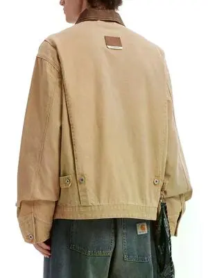 MUSIUM DIV. Contrasting-collar Zip-up Jacket