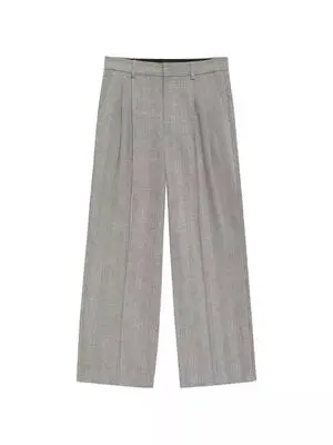 ANINE BING Herringbone-pattern Pleated Trousers