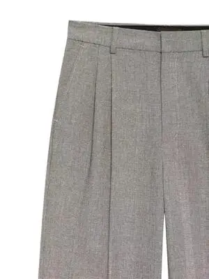 ANINE BING Herringbone-pattern Pleated Trousers