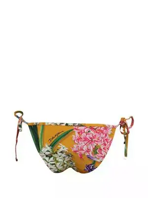 Dolce & Gabbana Floral-print Tie-side Bikini Bottom - Yellow
