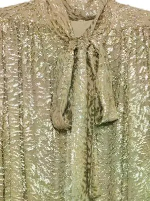 Elie Saab Metallic-effect Pussy-bow Blouse
