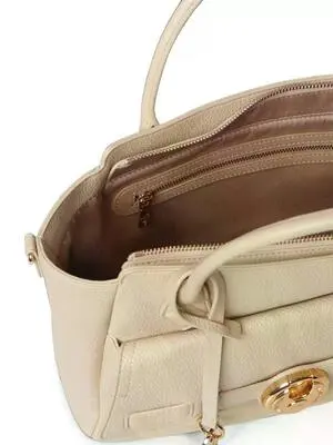 Moschino Logo-plaque Pebbled Tote Bag