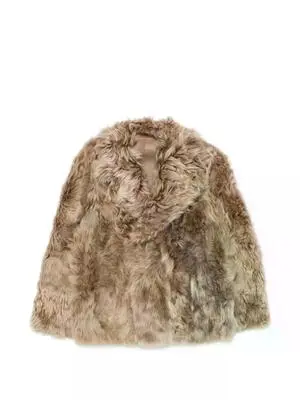 YVES SALOMON Shearling Double-breasted Jacket - Neutrals