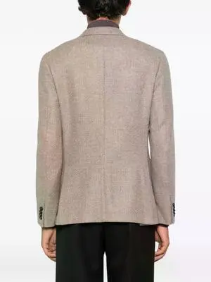 Zegna Herringbone-pattern Wool-blend Jacket