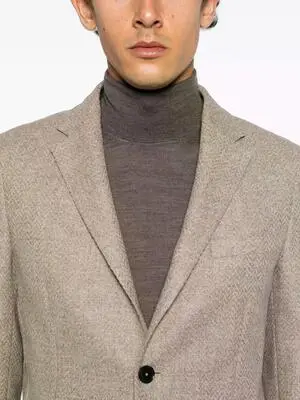 Zegna Herringbone-pattern Wool-blend Jacket