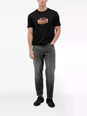Hugo Faded Logo-patch Jeans - Grey