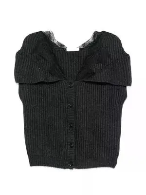 Liviana Conti Lace-trim Cardigan - Grey