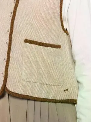MOISMONT Contrast-trim Sleeveless Cardigan