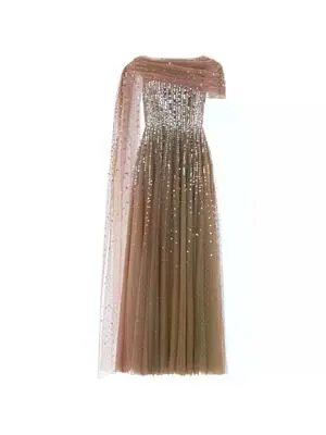 NEEDLE & THREAD Moonlight Sequin-embellished Draped Gown
