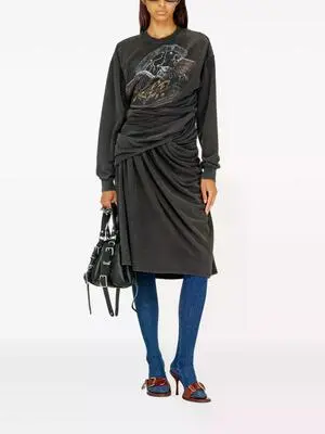 DIESEL® Graphic-print Draped Dress