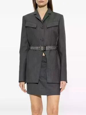 Off-White Belted Wool Blazer