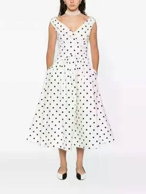 SELF-PORTRAIT Polka Dot Midi Dress