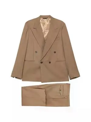 EPOCA Double-breasted Peak-lapel Suit - Neutrals