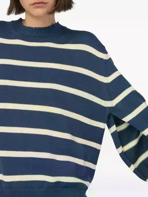 SEMICOUTURE Beatriz Striped Distressed-effect Sweater