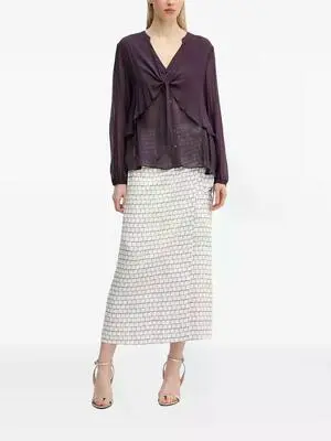 MARC AUREL Geometric-print Wrap Midi Skirt