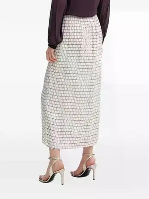 MARC AUREL Geometric-print Wrap Midi Skirt