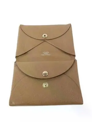 Hermès 2022 Calvi Duo Card Holder - Neutrals