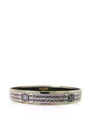 Hermès Narrow Enamel Bangle - Silver
