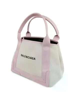 Balenciaga Navy Cabas Shoulder Bag - Neutrals