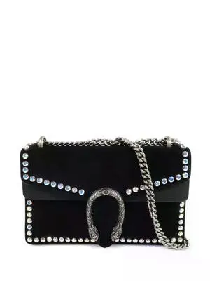 Gucci Dionysus Crystal-embellished Shoulder Bag - Black