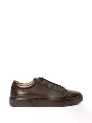BOSS Gary Sneakers In Brushed Leather With Elastic Laces