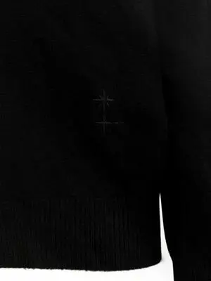 LANEUS Star-embroidered Crew-neck Sweater