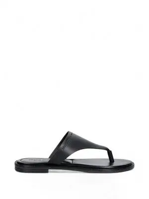 Marc O'polo Logo-debossed Leather Sandals - Black