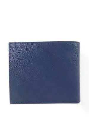 Prada Saffiano Leather Bifold Wallet - Blue