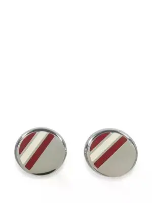 Bally Striped Round Cuff Links