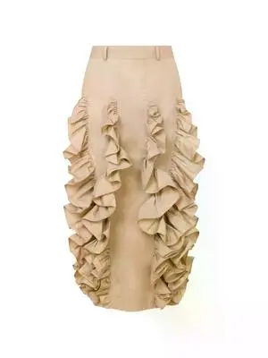 Moschino Ruffled Midi Skirt - Neutrals