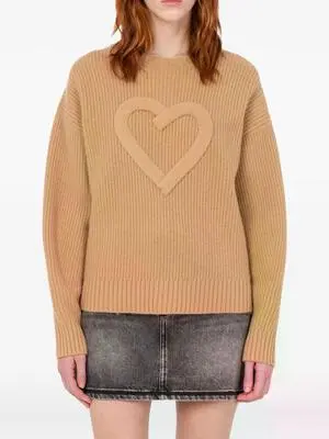 Moschino Heart-motif Ribbed-knit Wool Sweater