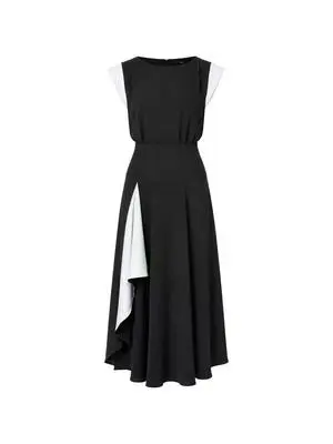 Karl Lagerfeld Draped Panelled Midi Dress - Black