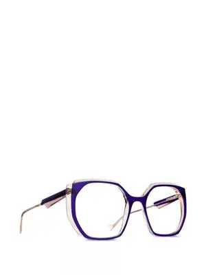CAROLINE ABRAM Payton Geometric-frame Glasses - Blue