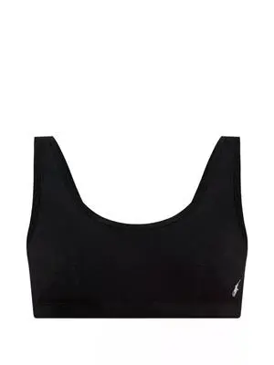 Polo Ralph Lauren Embroidered-logo Bra Black