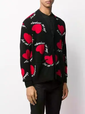 Amiri Hearts Intarsia Cardigan