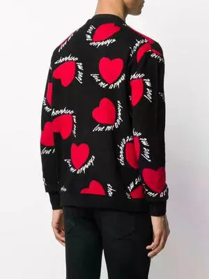 Amiri Hearts Intarsia Cardigan