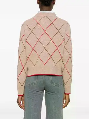 MOISMONT Argyle-knit Cardigan - Neutrals