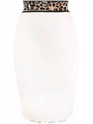 Philipp Plein Leopard Print Waistband Skirt - Neutrals