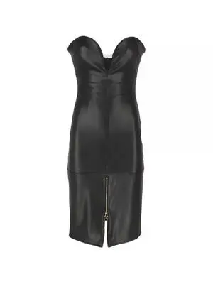 Elisabetta Franchi Faux-leather Strapless Dress