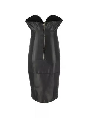 Elisabetta Franchi Faux-leather Strapless Dress