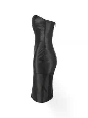 Elisabetta Franchi Faux-leather Strapless Dress