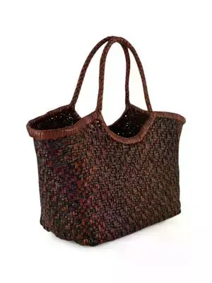 Dragon Diffusion Small Maori Nantucket Woven Tote Bag - Brown