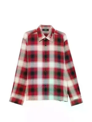 Amiri Logo-embroidered Checked Shirt - Red