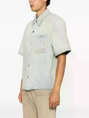 Amiri Crystal-embellished Logo-patch Shirt