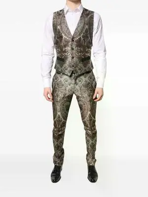 Dolce & Gabbana Baroque-jacquard Three-piece Suit
