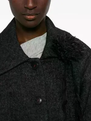 Soh Floral-applique Single-breasted Coat