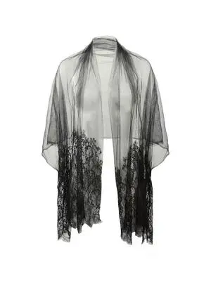 Valentino Garavani Lace-trim Tulle Scarf - Black