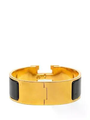 Hermès 2000-2026 Wide Enamel Clic Clac H Bracelet Pm Costume Bracelet - Black